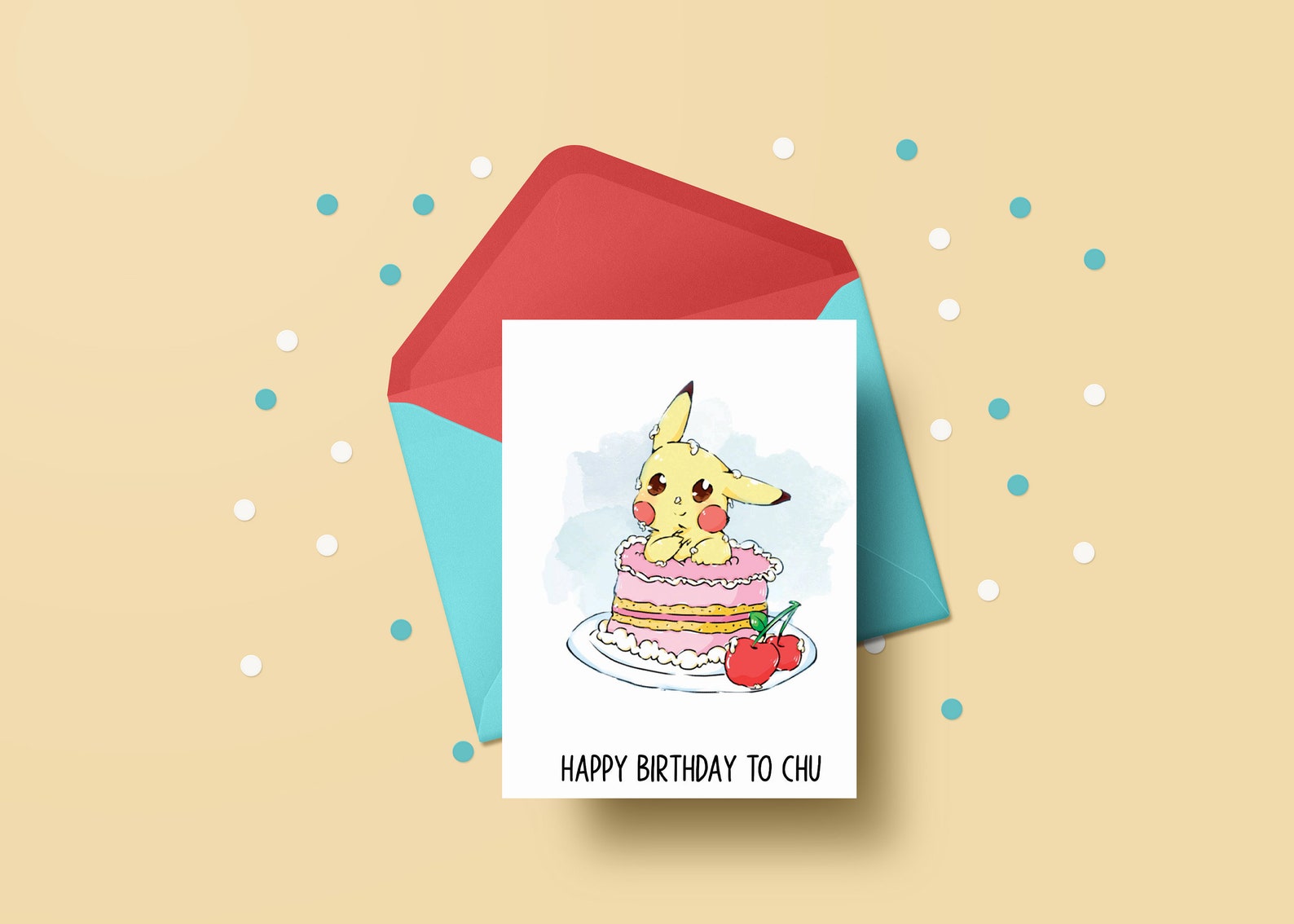 Pikachu Birthday Card Cute Card Funny Nerdy Punny Video Game Card Gamer ...