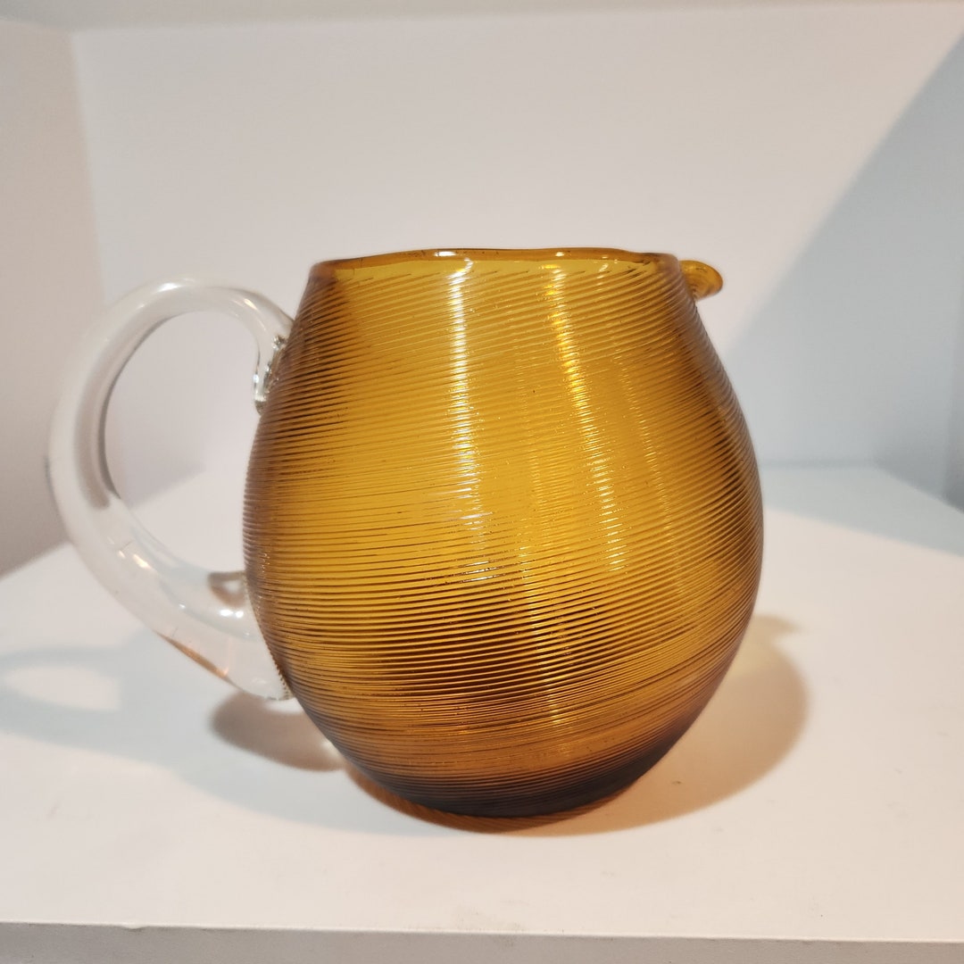 Small Vintage Orange Swirl Designed Pitcher - Etsy
