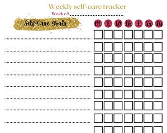 Self Care Checklist PDF, Weekly Self Care Tracker PDF - Etsy