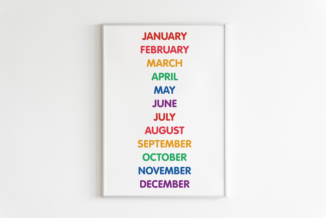 Cartel de los meses educativos cartel de los meses arte de - Etsy México