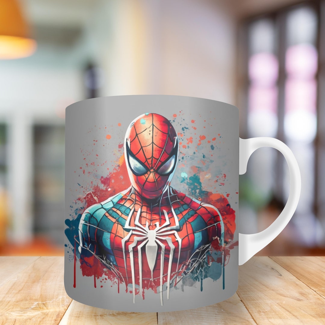 Dripping Spider Man Red Blue Mug Wrap Png 11oz and 15oz Mug - Etsy