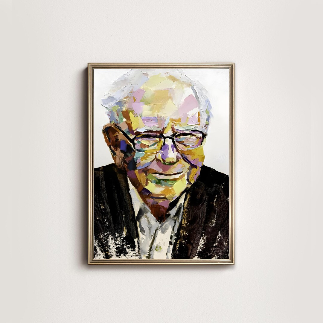 Warren Buffett Portrait Wall Print, Premium Watercolor Portrait Prints ...