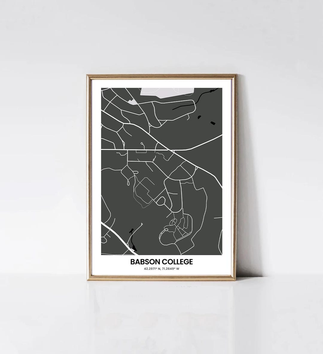 Babson College Map Print: University Wall Art (digital Download) - Etsy