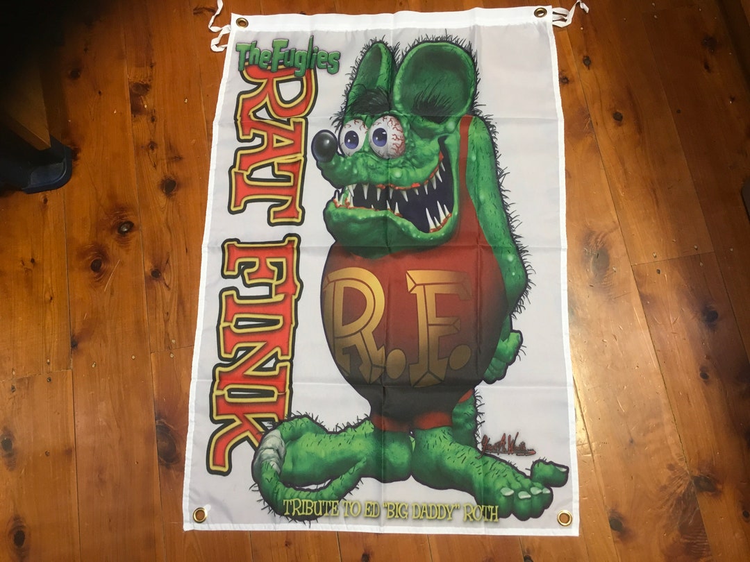 Aus Seller 5x3 Foot Collectable TRIUMPH Memorabilia Rat Fink Motorcycle ...