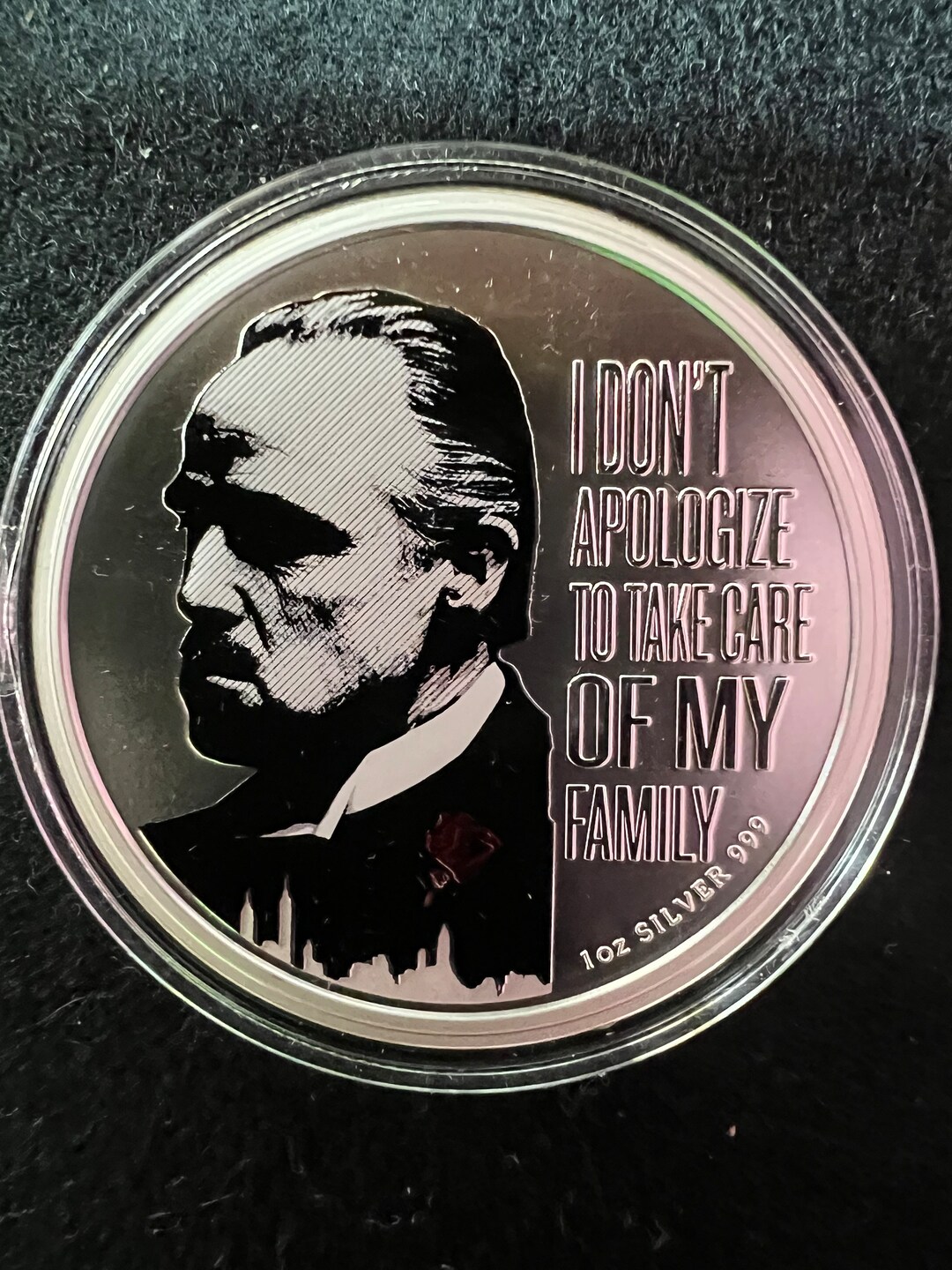 Godfather 50-year Anniversary Red Rose. 2022 Niue 1oz Pure Silver ...