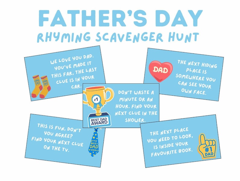 Father's Day Indoor Scavenger Hunt - Etsy Australia