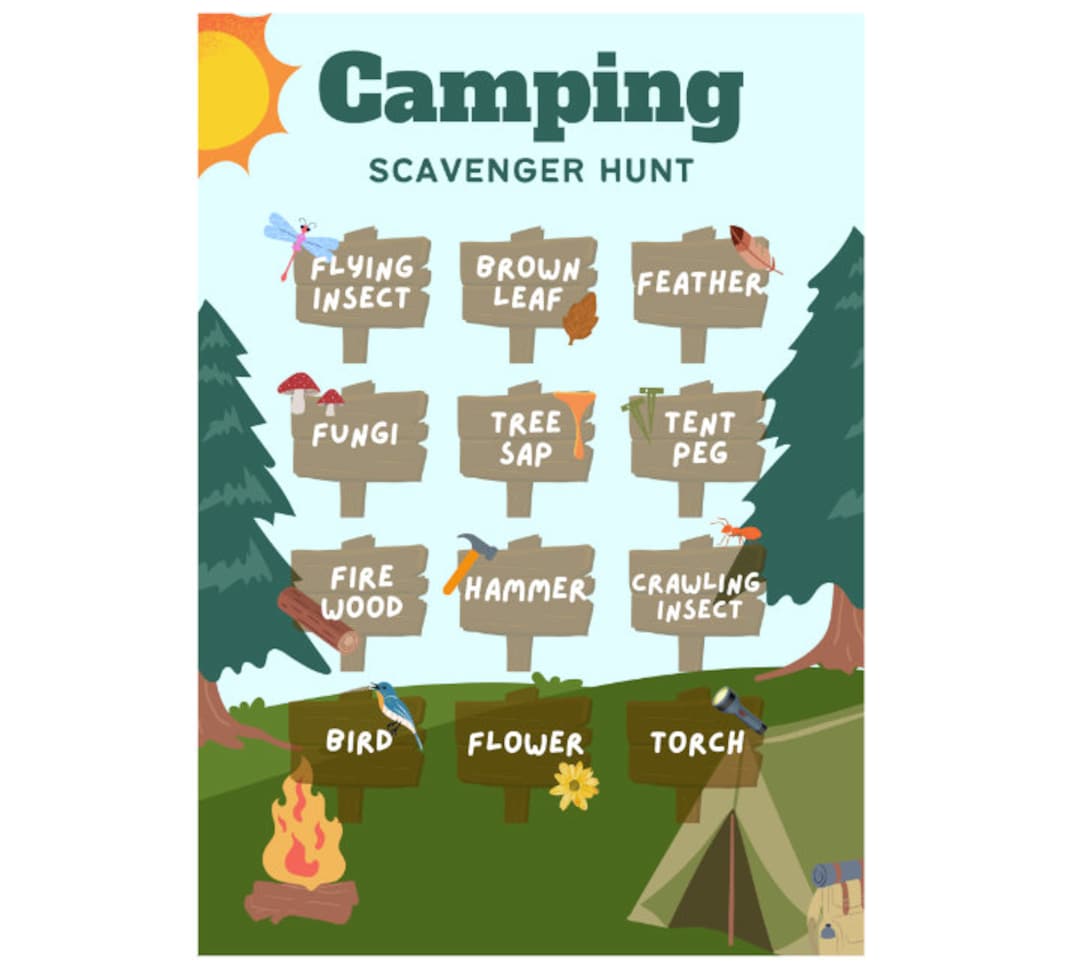 Camping Scavenger Hunt - Etsy