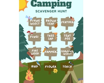 Camping Scavenger Hunt, Instant Download, Printable, PDF - Etsy