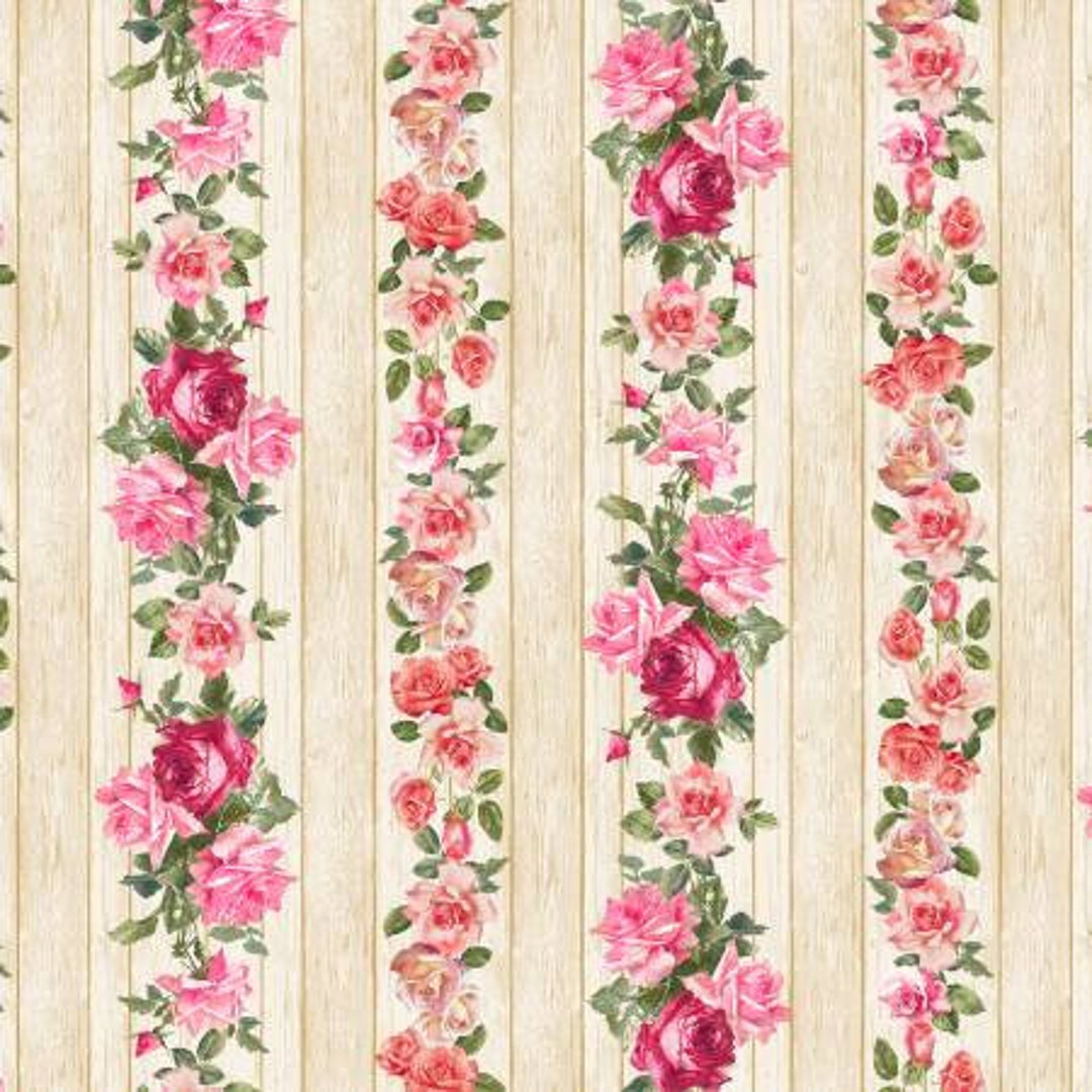 Fabric Timeless Treasures Romance Border Stripe CD1722-NATURAL - Etsy