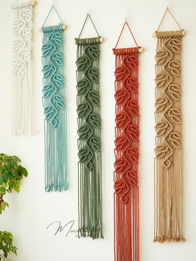 Macrame Wall Hanging, Boho Home Decor, Long Narrow Wall Art, Boho Wall ...