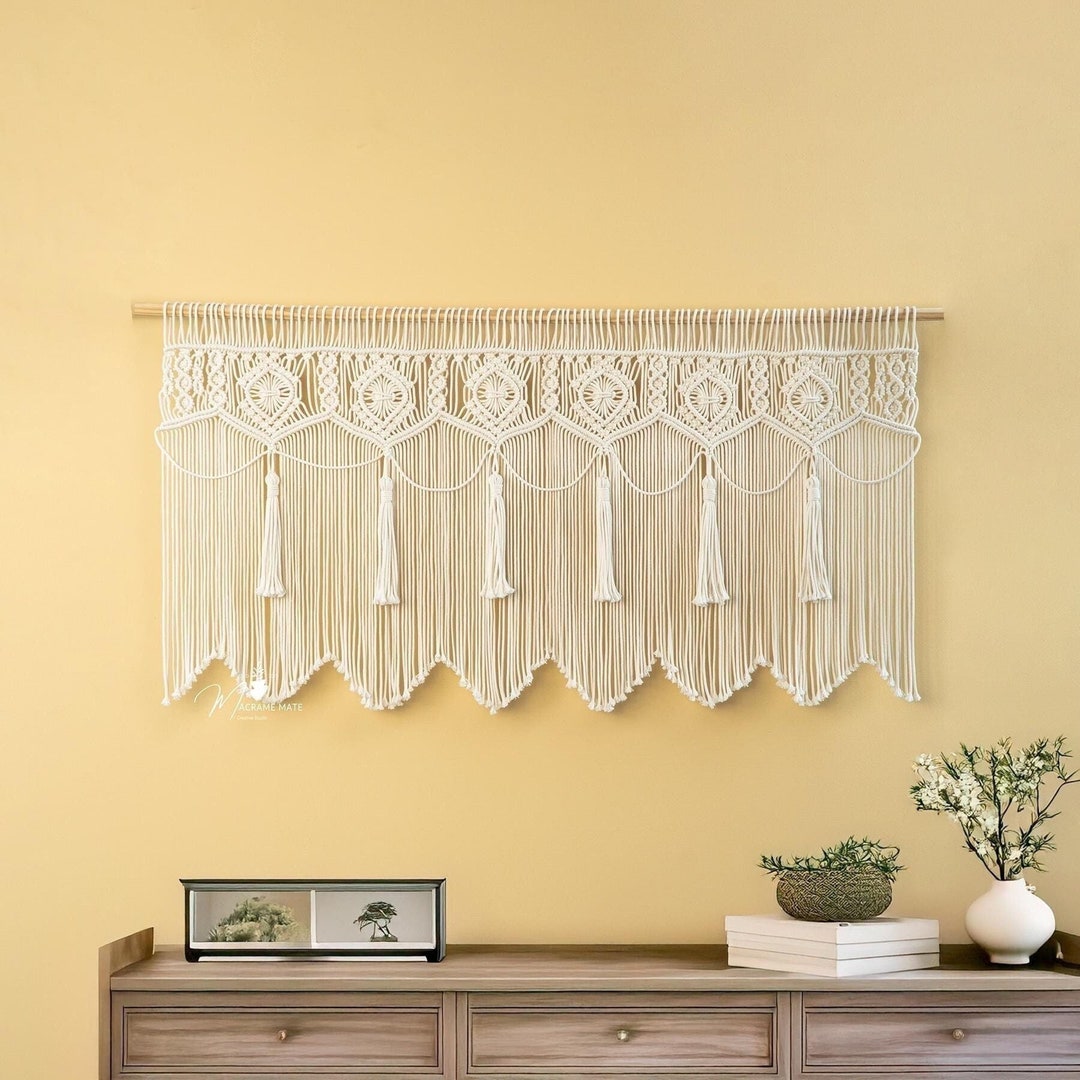 Macrame Large Wall Curtain, Luxury Macrame Wall Curtain, Boho Curtains ...