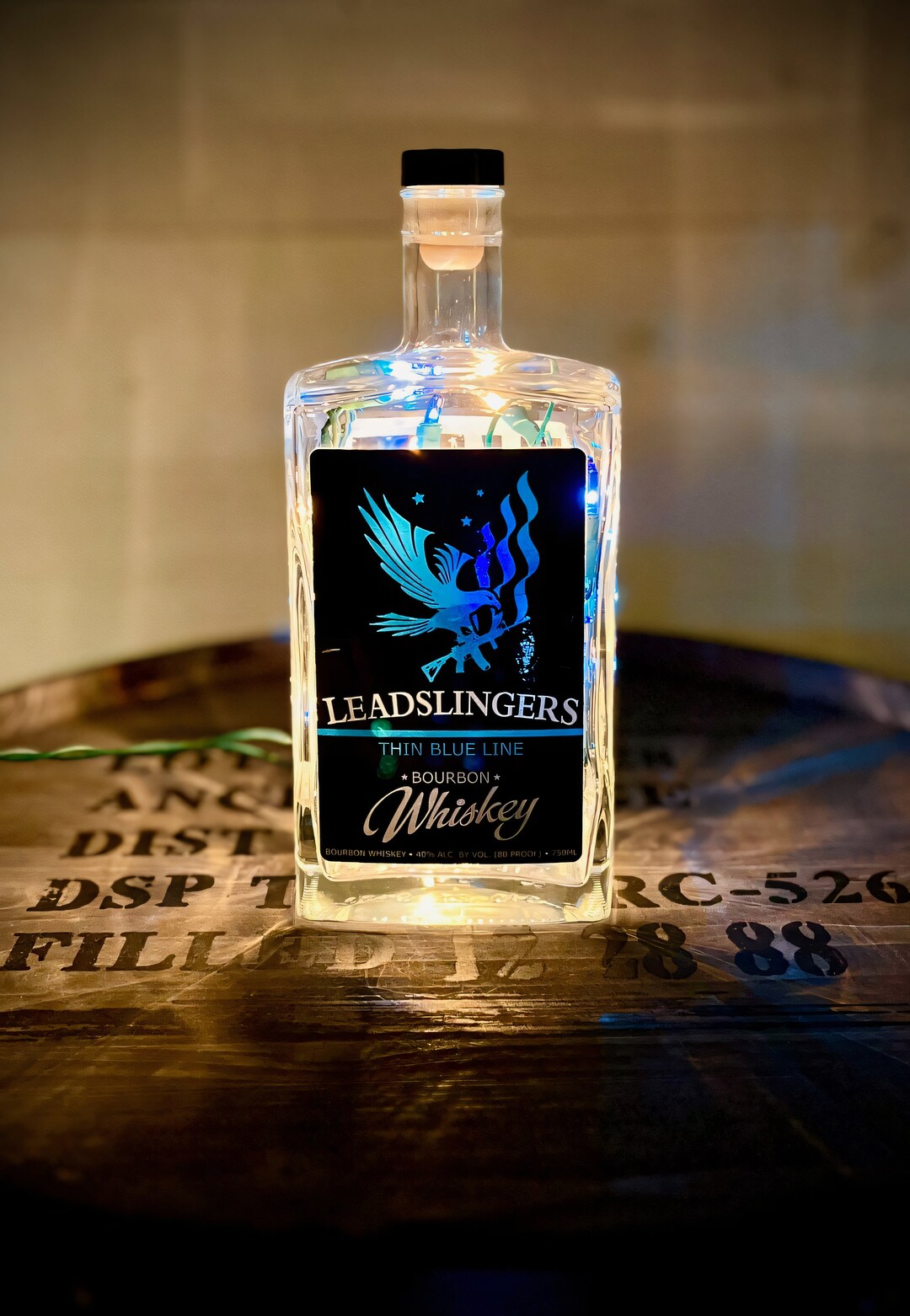 Leadslingers Whiskey THIN BLUE LINE Bottle Light Blue & - Etsy