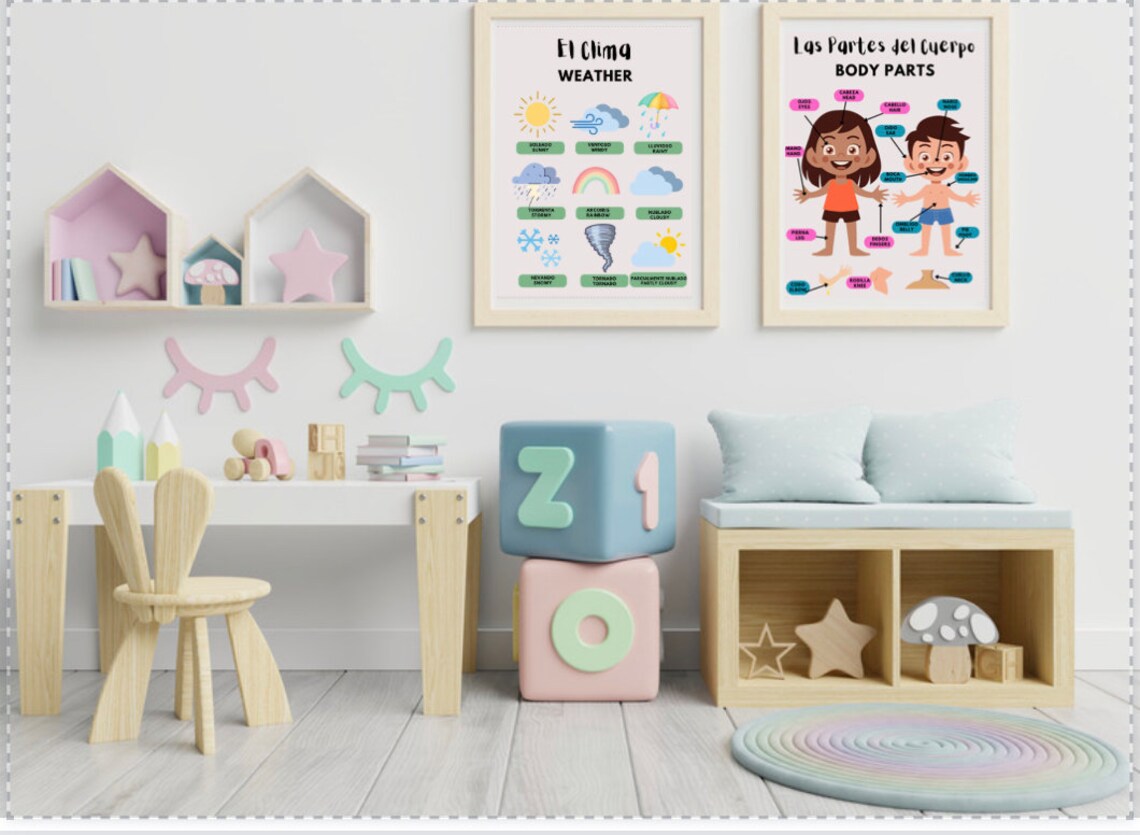 Set of 5 Bilingual Educational Posters - Etsy