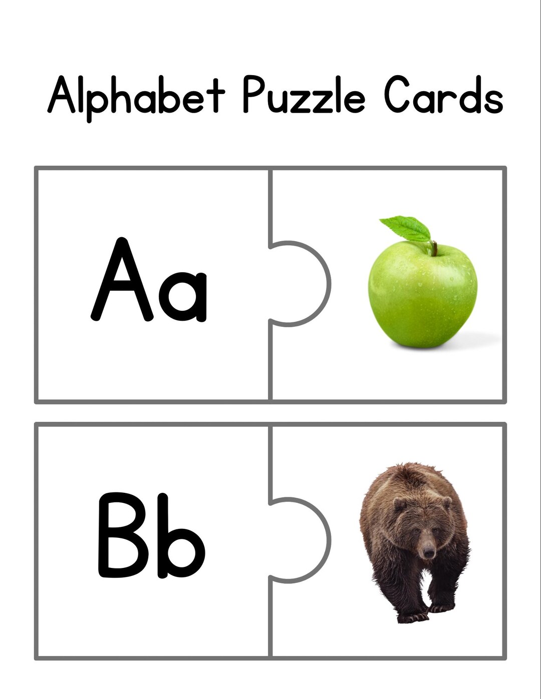 Spanish/english Alphabet Puzzle Cards - Etsy