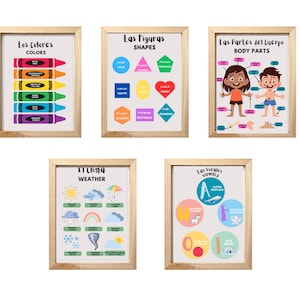 Set of 5 Bilingual Educational Posters - Etsy
