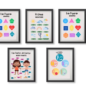 Set of 5 Bilingual Educational Posters - Etsy