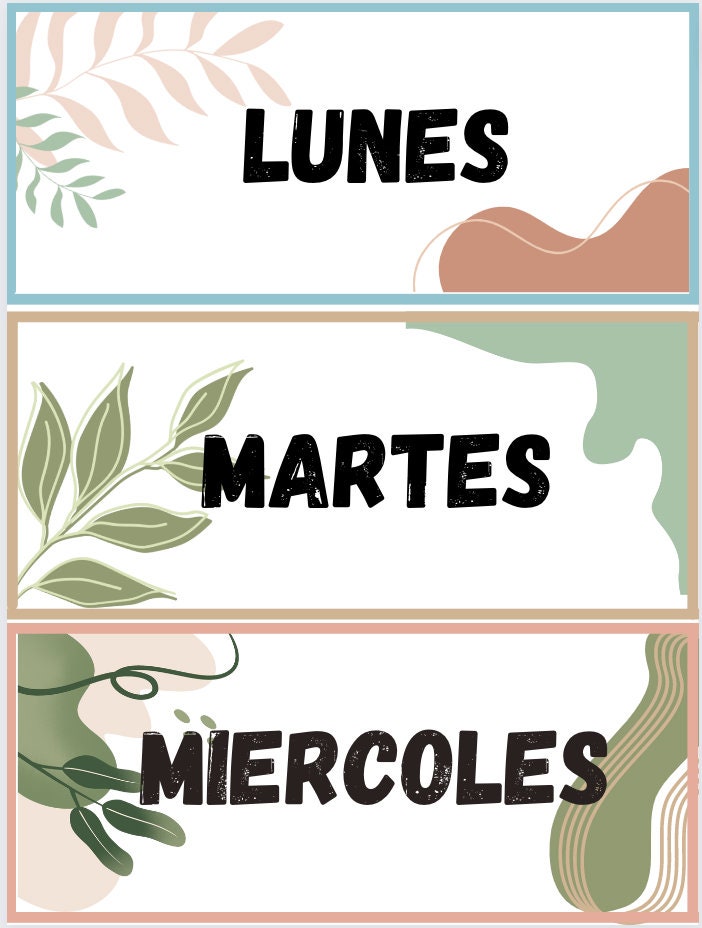 Aesthetic Classroom Spanish Dual Language Labels- Word Wall, Morning ...