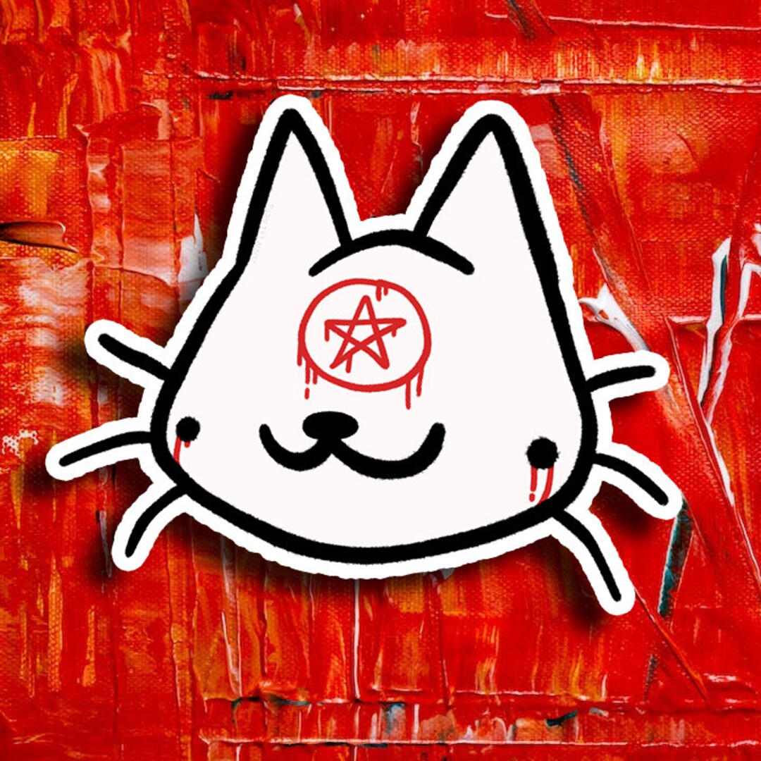 Satan Cat Blood Cult of the Lamb Cute Sticker - Etsy