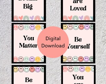 Retro Pastel Shape Posters Classroom Decor - Etsy