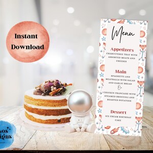 Editable Space Themed Menu, First Trip Around the Sun, 1st Birthday ...