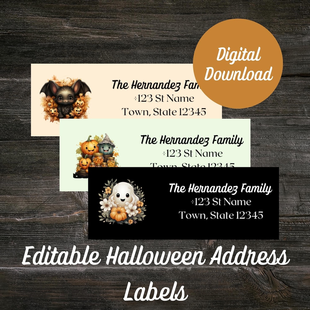 Halloween Return Address Labels, Editable Our Little Boo Tags ...