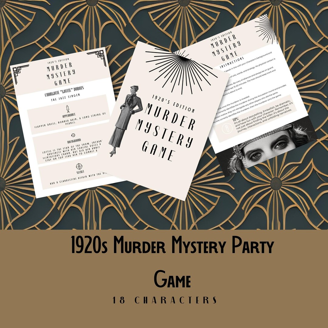 Printable Murder Mystery Game, 1920s Party Game, Crime Game Night ...
