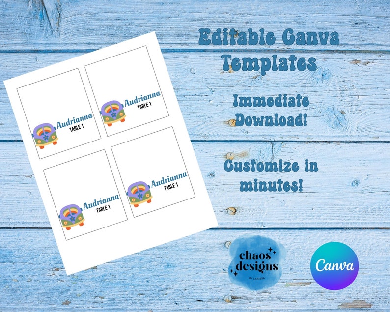 Editable Hippie Rainbow Place Cards 70s Retro Vibe Table - Etsy