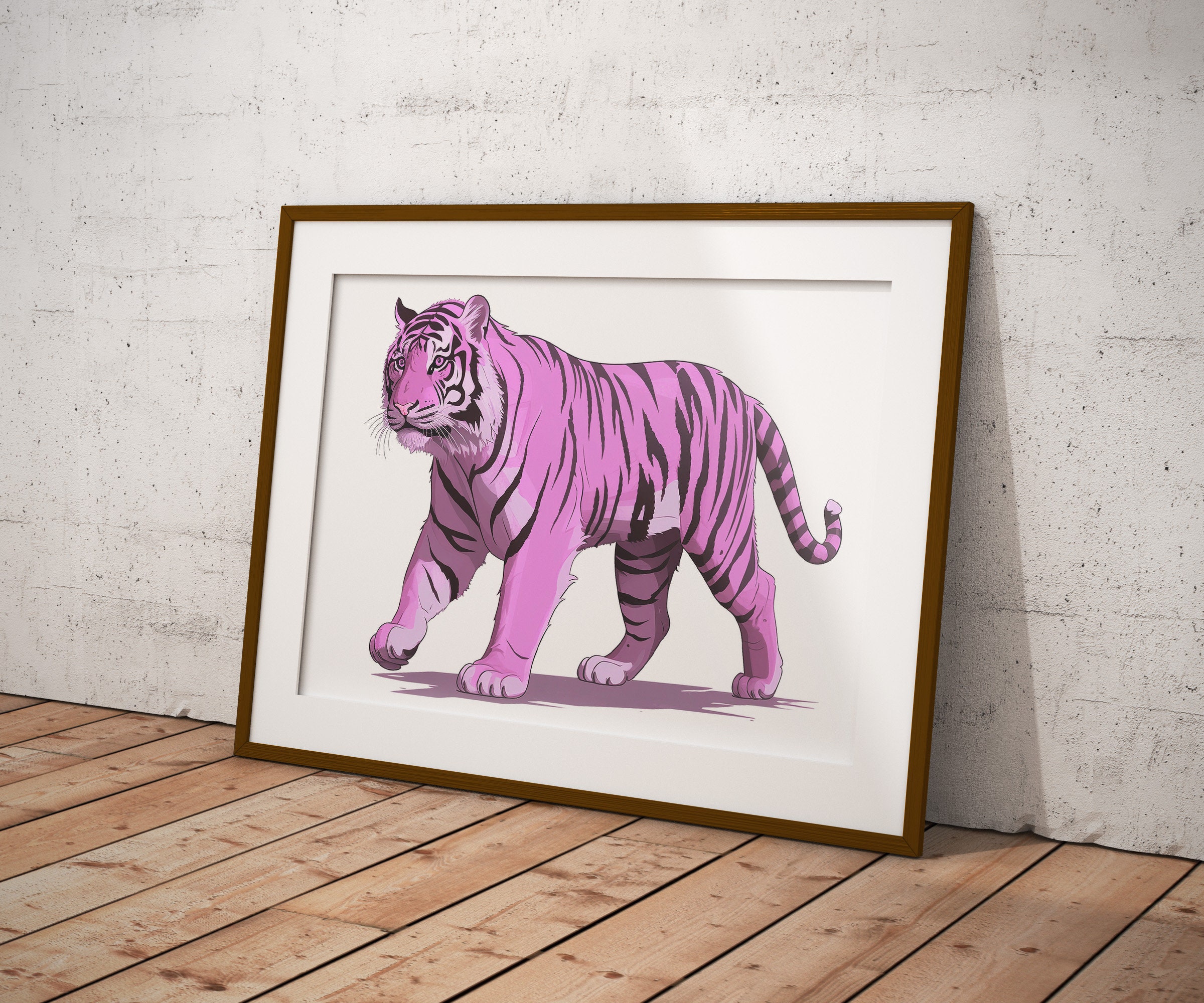 Pink Tigress Poster Printable Pink Tiger Wall Art Pink Decor Digital ...