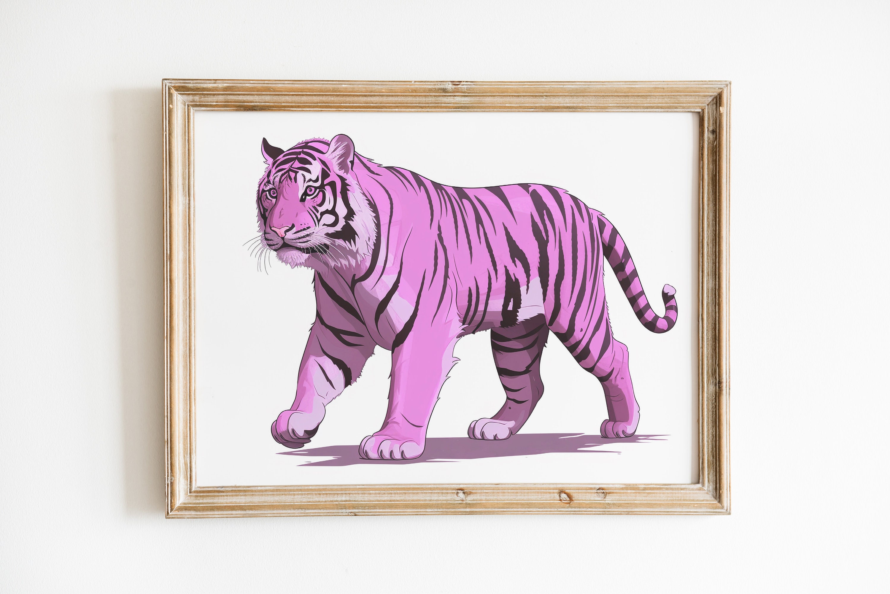 Pink Tigress Poster Printable Pink Tiger Wall Art Pink Decor Digital ...