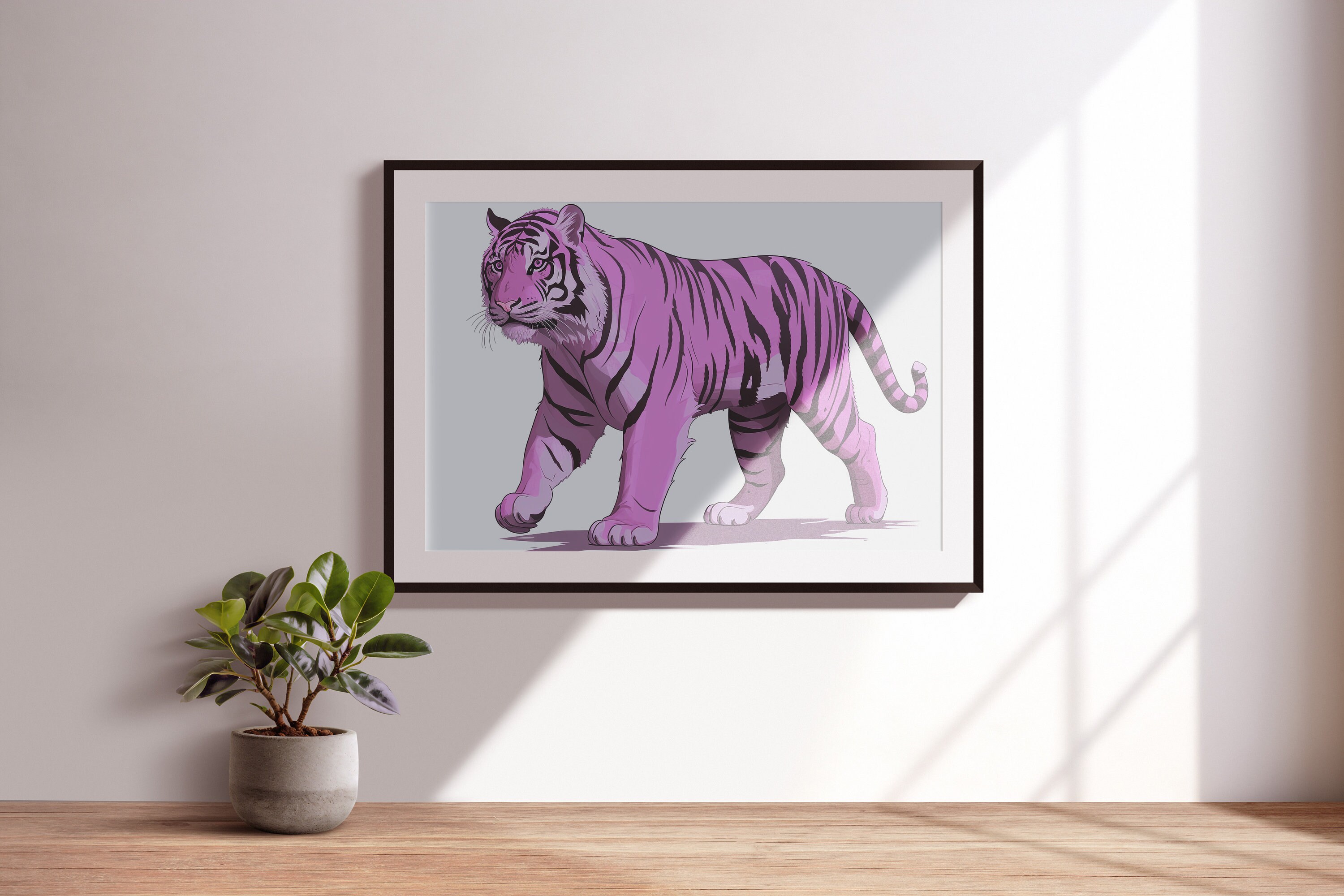 Pink Tigress Poster Printable Pink Tiger Wall Art Pink Decor Digital ...
