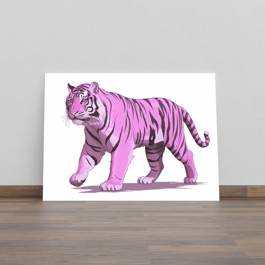 Pink Tigress Poster | Printable Pink Tiger Wall Art | Pink Decor ...
