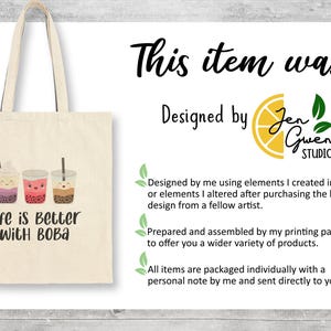 Boba Canvas Tote Bag Boba Lover Gift Boba Cute Boba Bag - Etsy