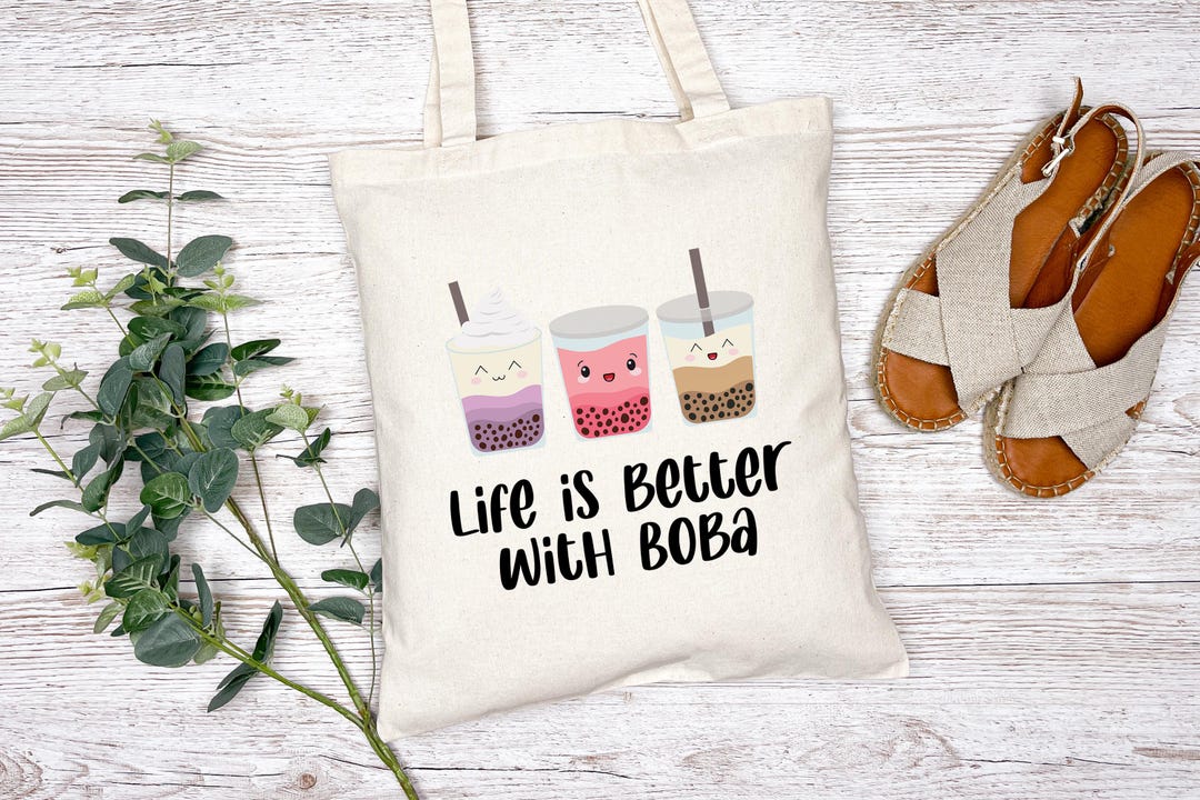 Boba Canvas Tote Bag | Boba Lover Gift | Boba | Cute Boba Bag - Etsy