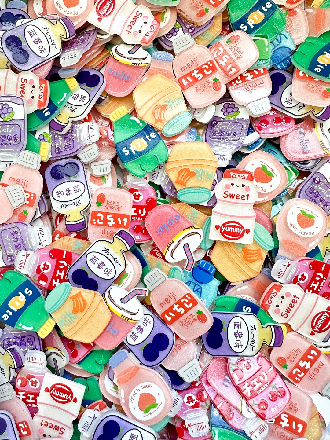 Kawaii Acrylic Drink Patches 20 Pieces - Etsy