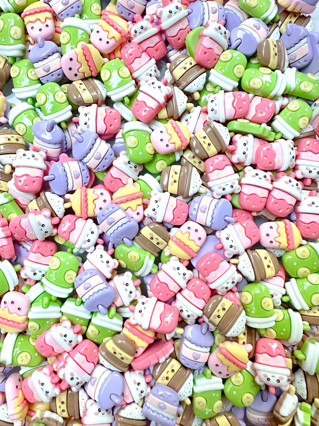 Kawaii Boba Drink Charms 20 Pieces - Etsy