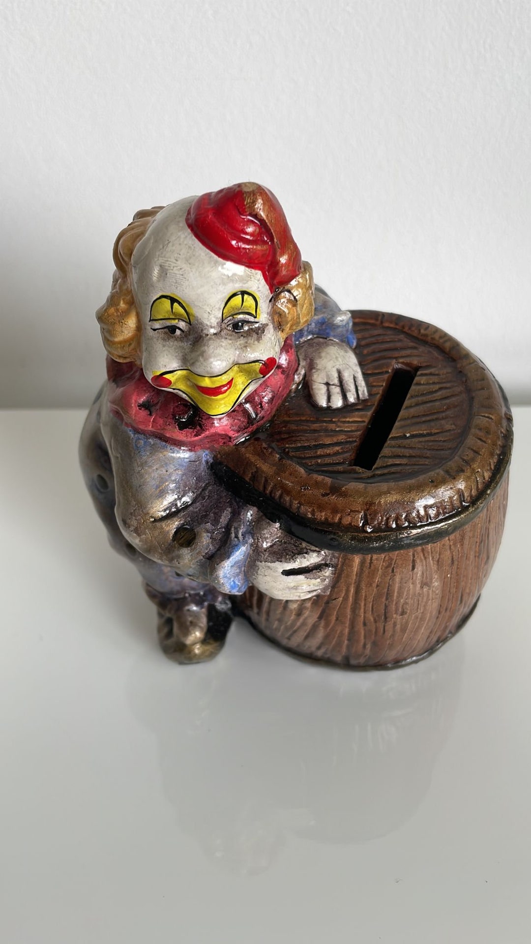 Vintage Creepy Clown Piggy Bank Hand Painted - Etsy