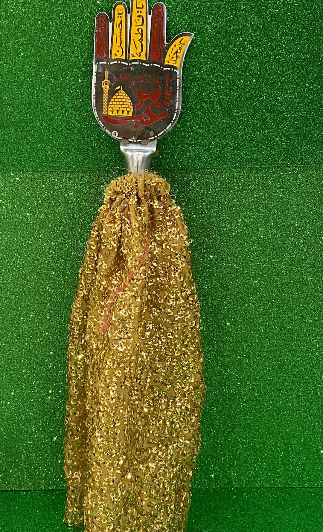 Shia Panja of Hazrat Abbas in Gold Cloth: Exquisite Home Decor for Shia ...