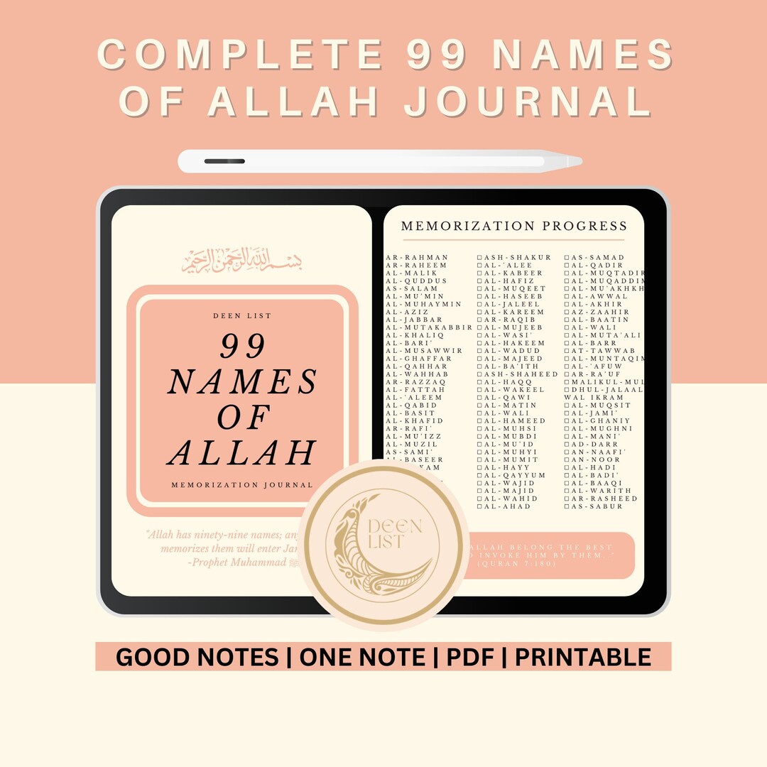 Islamic Journal | 99 Names of Allah Memorization | Muslim Girl Journal ...