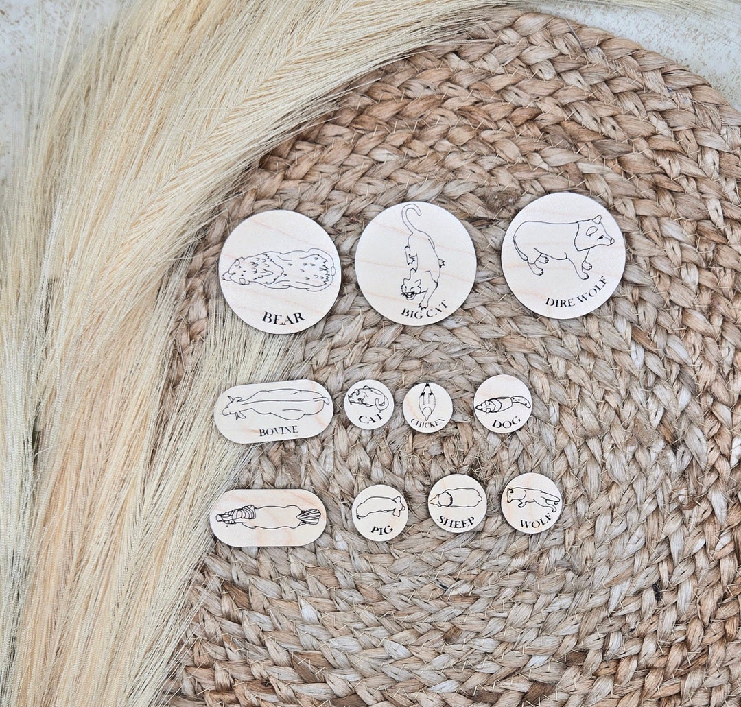 Wooden Animal RPG Tokens: Laser Scored Maple Plywood - Etsy