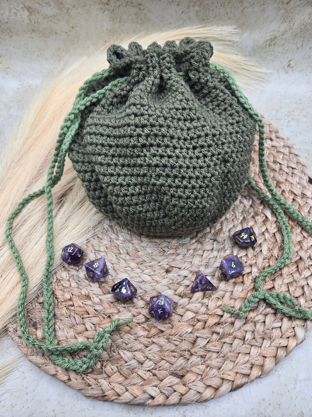 Crocheted Dice Bag of Holding: 8-pocket TTRPG Dice Pouch - Etsy