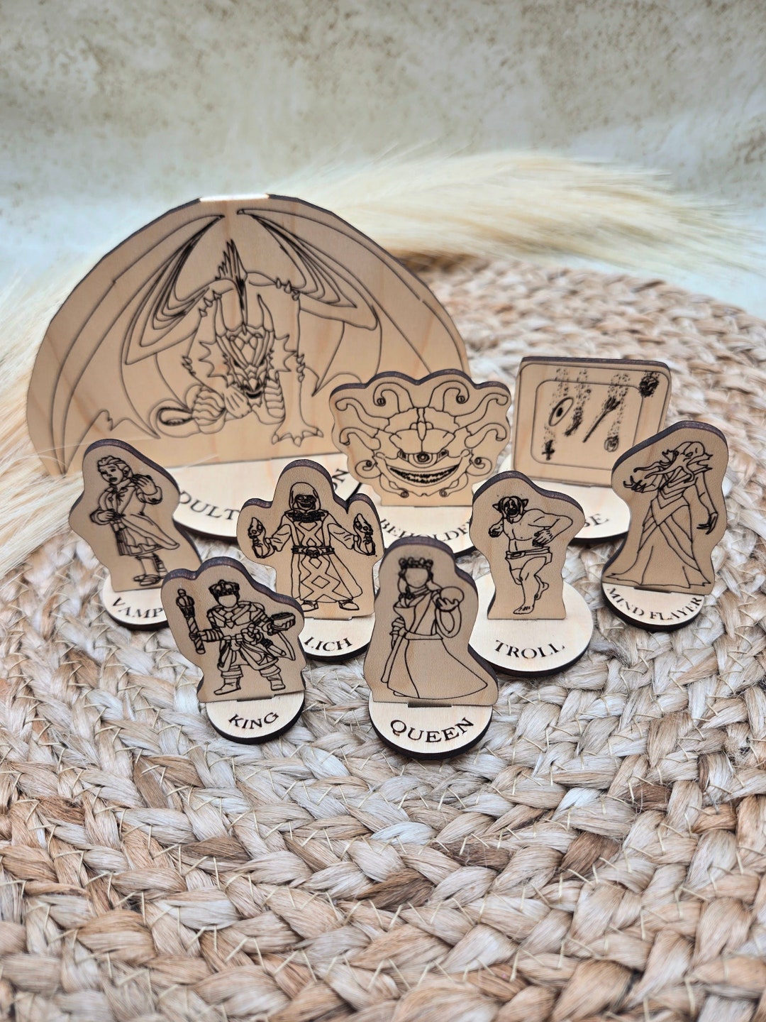 2D Wooden Villain Miniatures: RPG Maple Plywood BBEG Set - Etsy