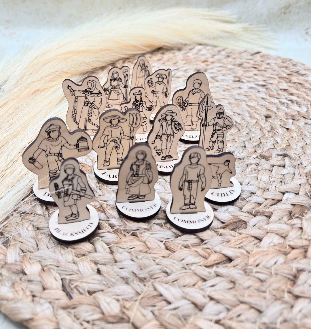 Wooden Dnd Miniatures: Town NPC Characters, Tabletop RPG Set - Etsy
