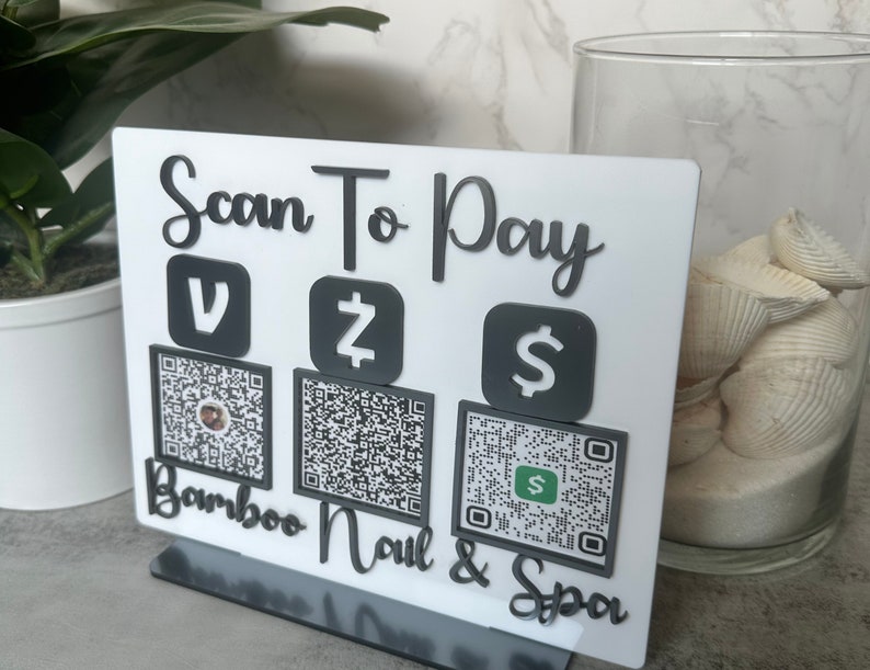 Social Media QR Code Sign, QR Code Display Sign Acrylic, Custom QR Code ...