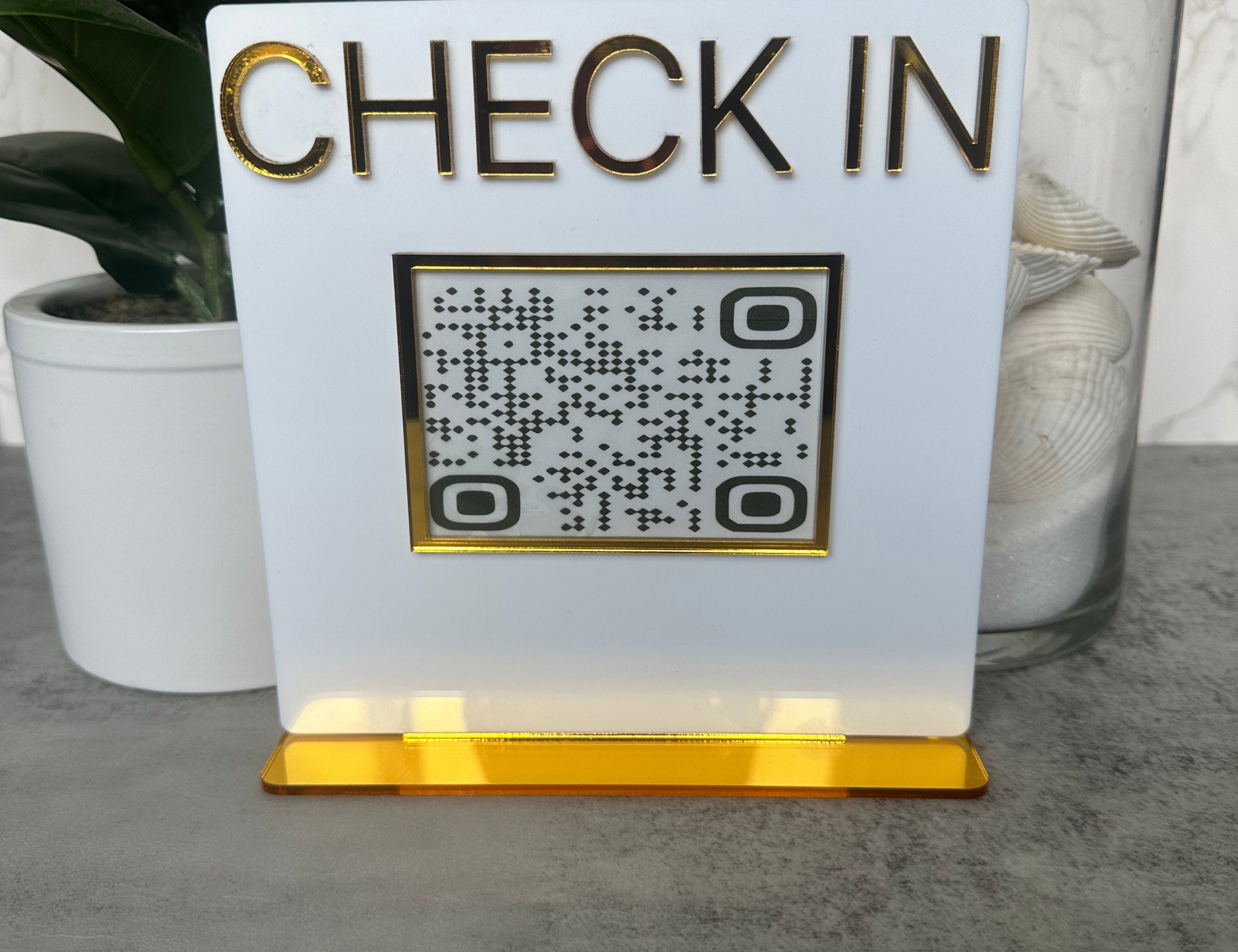 Social Media QR Code Sign, QR Code Display Sign Acrylic, Custom QR Code ...