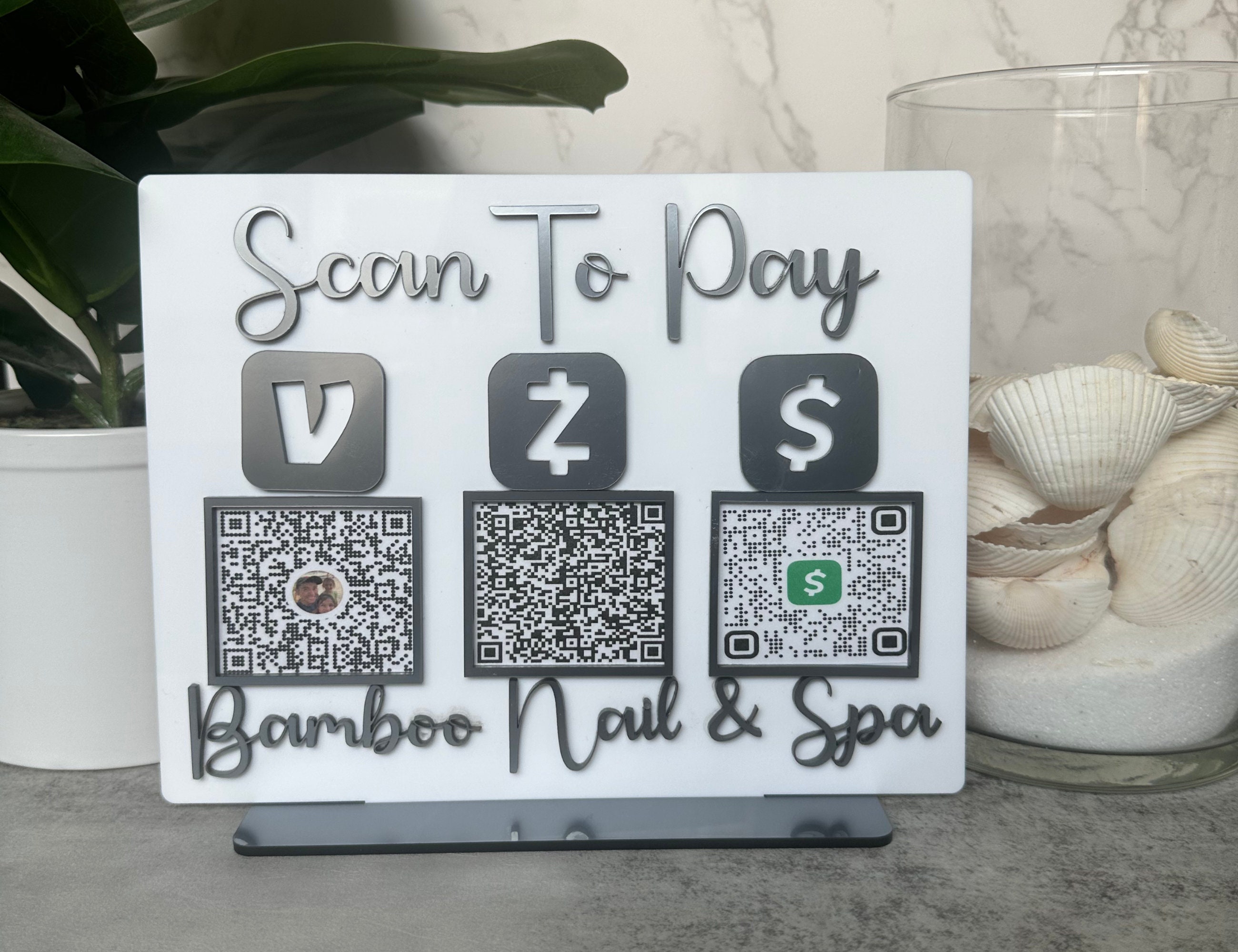 Social Media QR Code Sign, QR Code Display Sign Acrylic, Custom QR Code ...