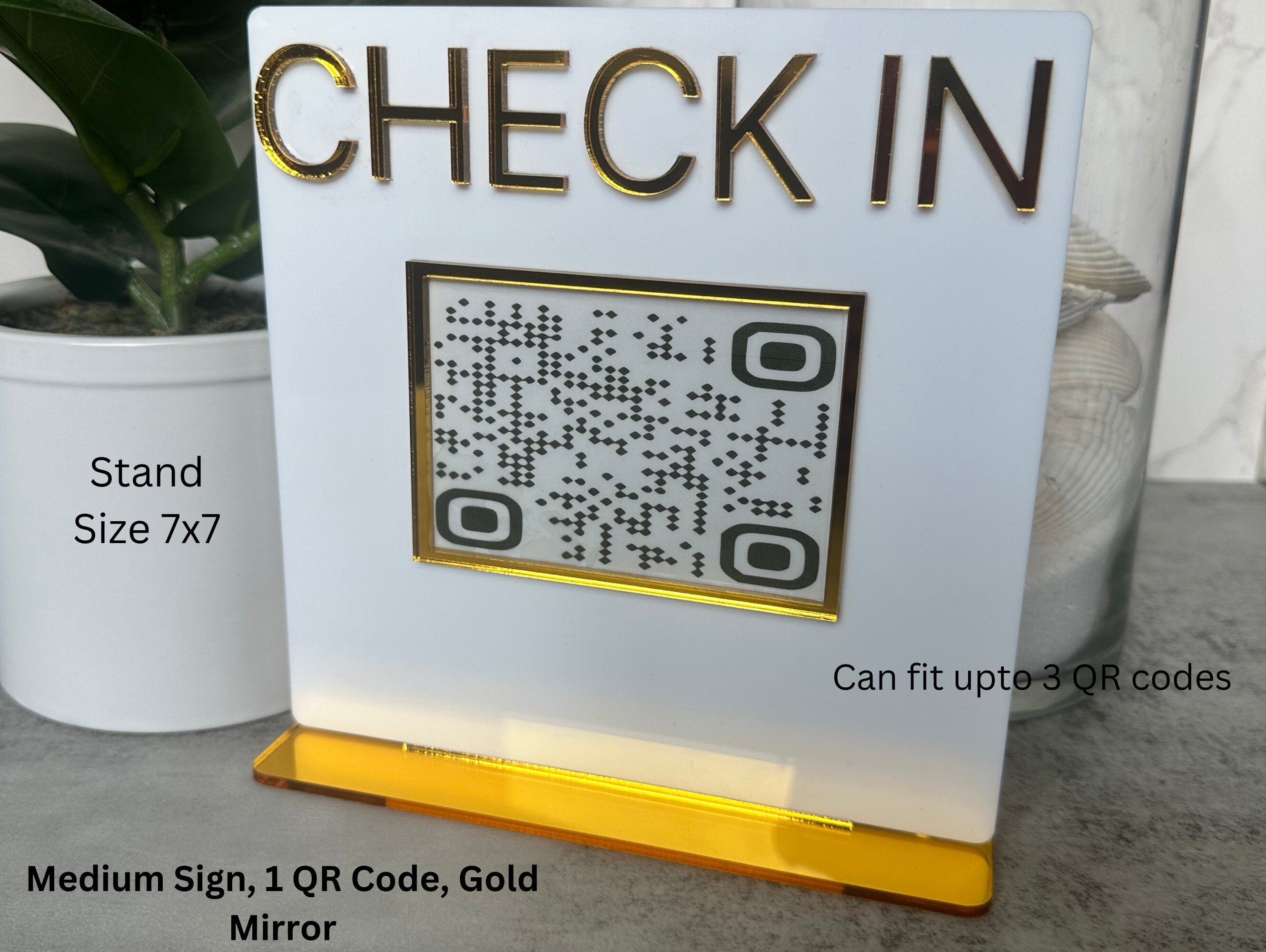 Social Media QR Code Sign, QR Code Display Sign Acrylic, Custom QR Code ...