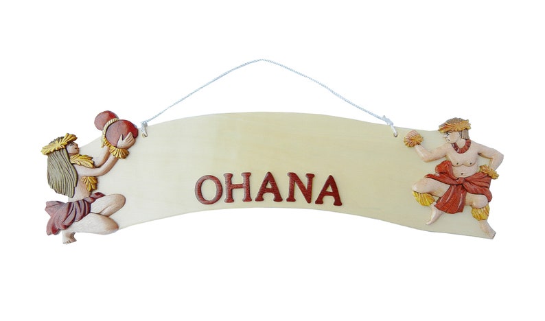 Hula Dancers Wooden Ohana Sign - Wood Signs - Etsy