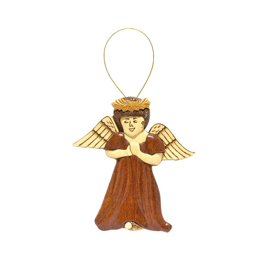 Hawaiian Angel Praying- Wooden Hanging Ornament - Etsy