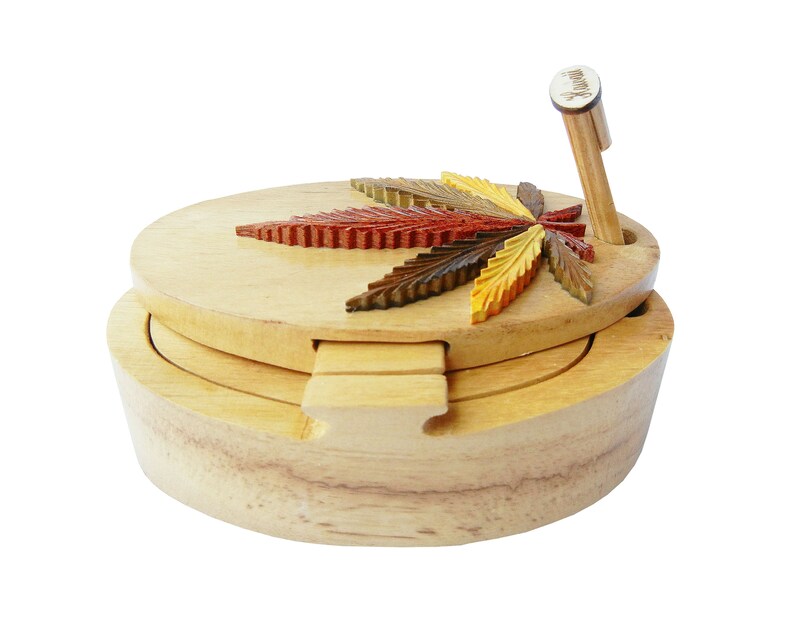 Oval Marijuana Leaf - Large Wooden Puzzle Box - Etsy