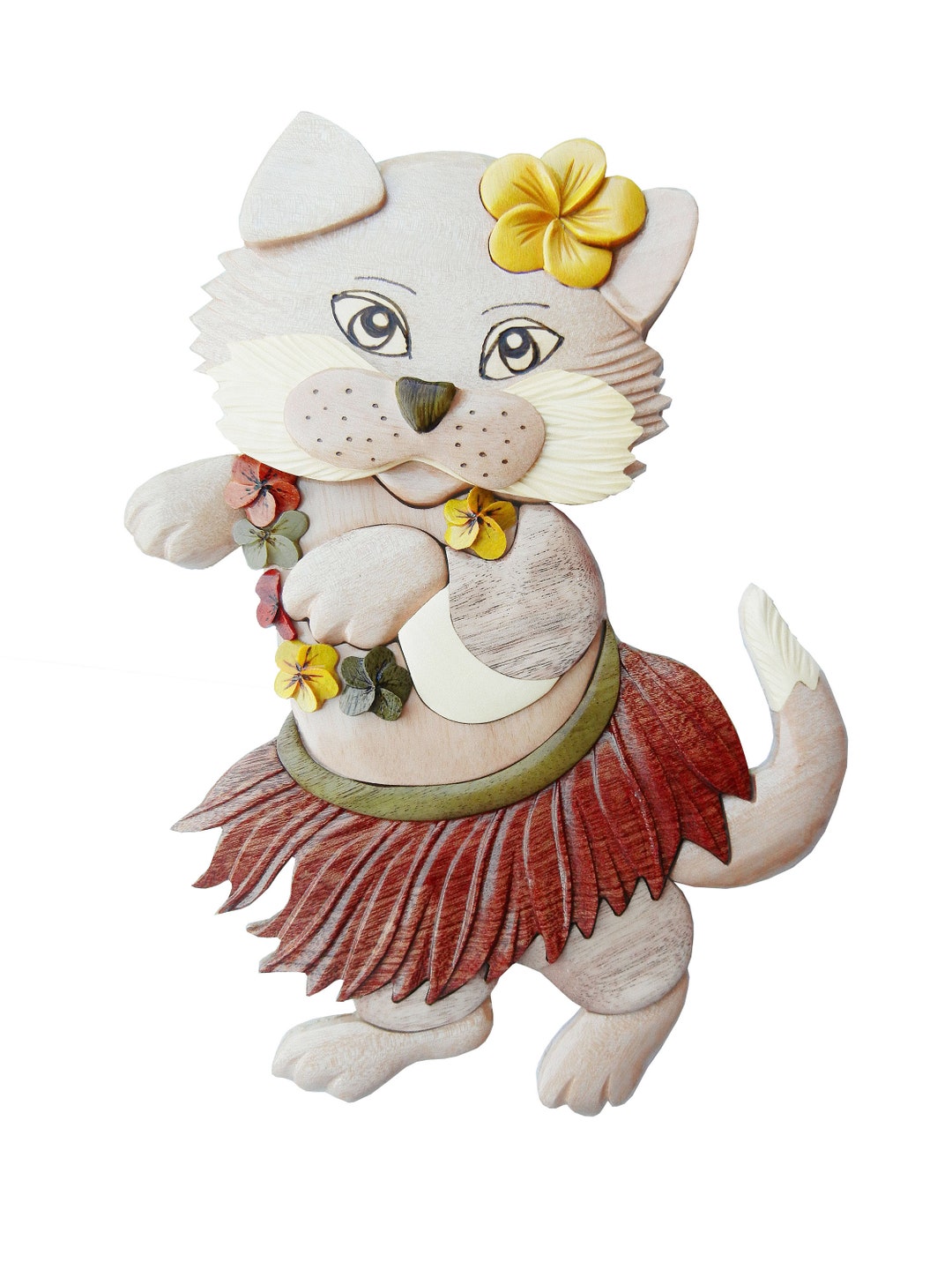 Kitty Cat Doing the Hula Hanging Wall Decor - Etsy